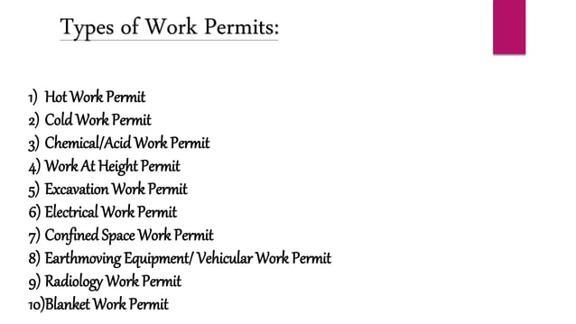 Permit to Work Training | PPTX