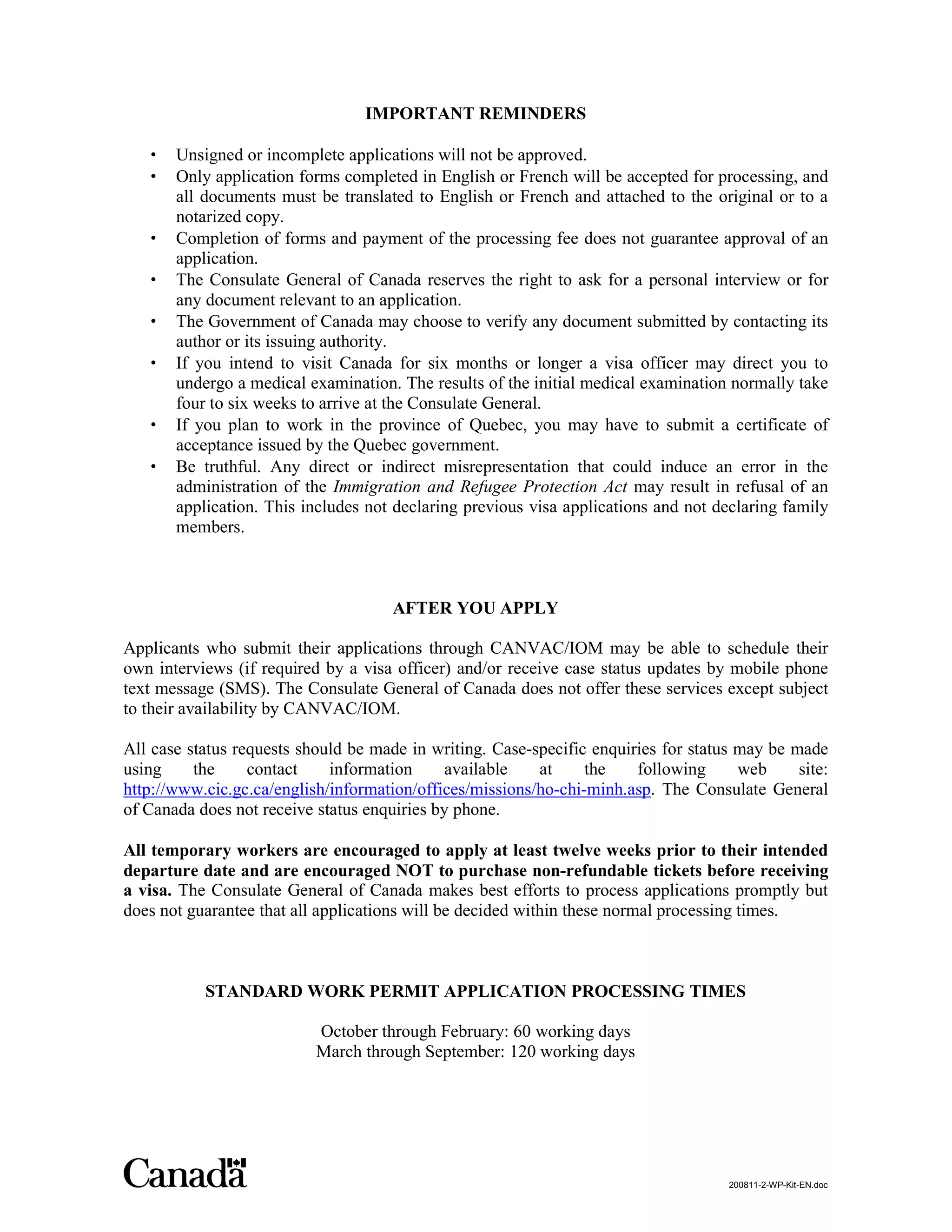 Work Permit (WP) Information Kit & Document Checklist.pdf | Travel ...