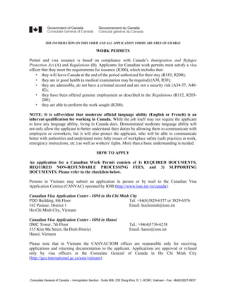 Work Permit (WP) Information Kit & Document Checklist.pdf | Travel ...