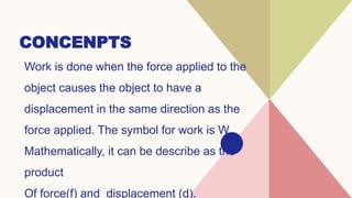 WORK (PHYSICS) GRADE 8 presentation slides | PPTX