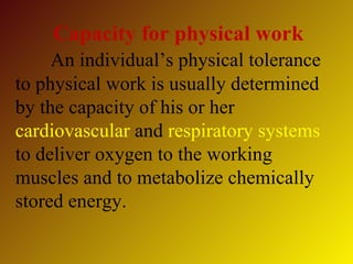 Work physiology | PPT