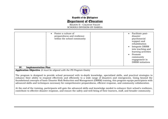 Workplace-Application-Plan-WAP-DRRM.docx | Education