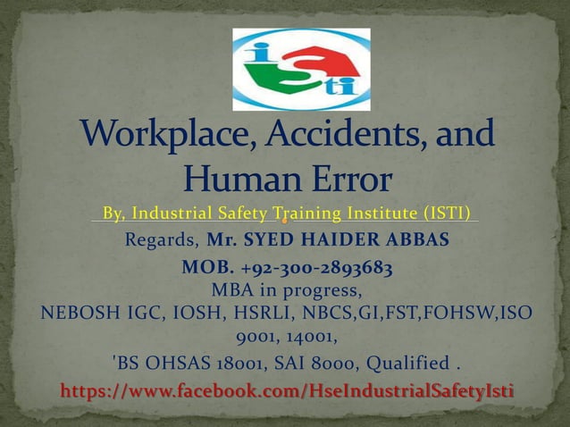 Workplace accidents and_human_error_by_isti | PDF | Injuries | Diseases ...