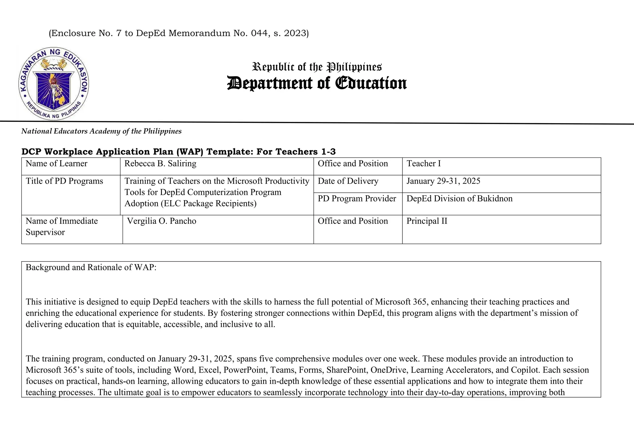 Workplace Application Plan (WAP)- DCP For TNHS Teachers I-III_saliring.docx