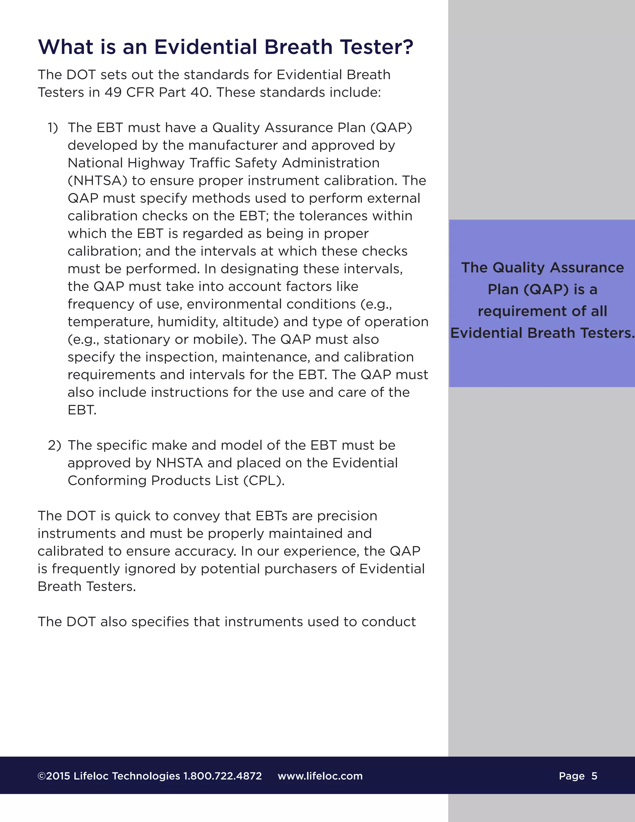 Workplace Breath Testing Equipment and Training Guide | PDF