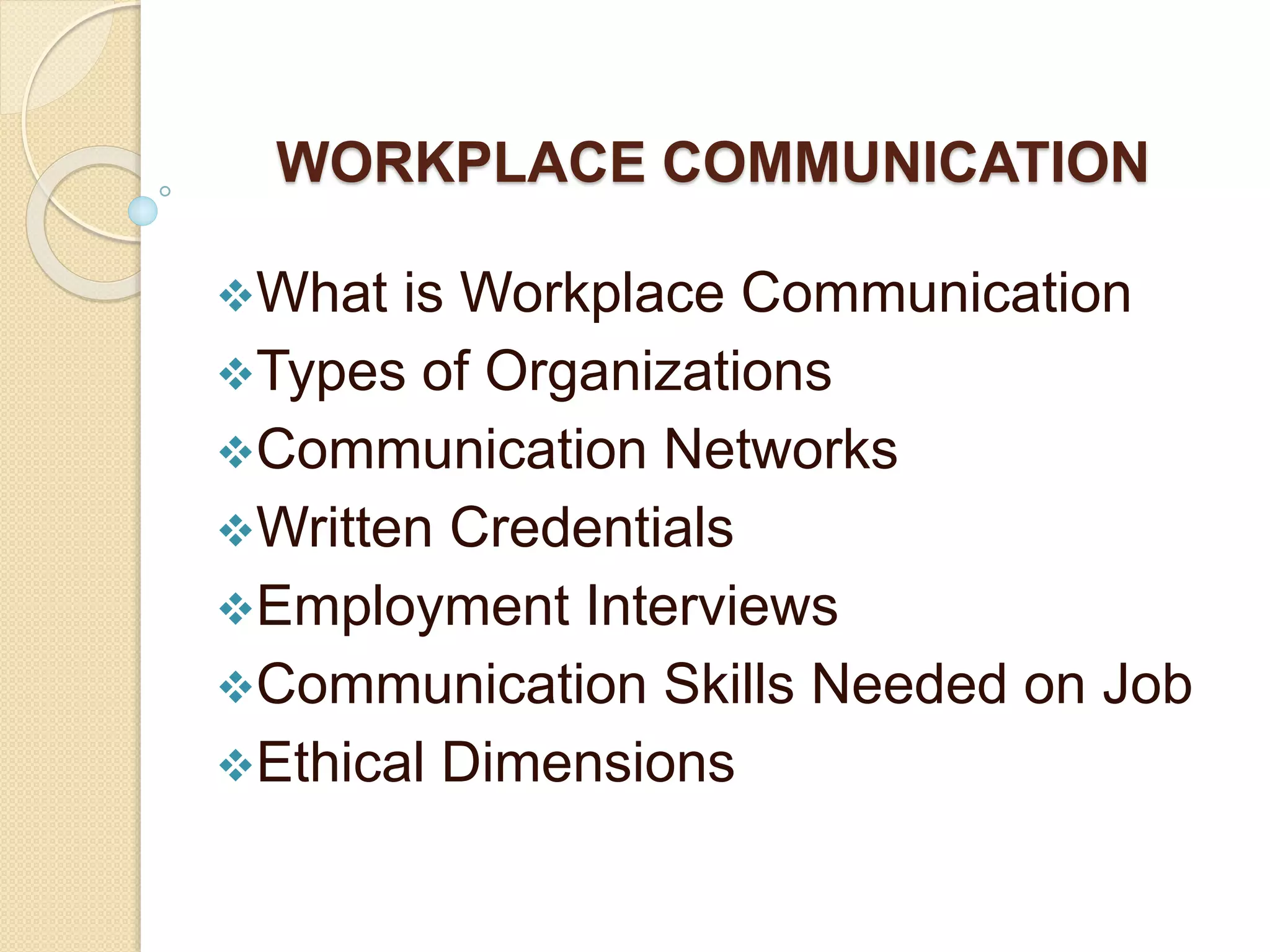 Workplace communication | PPTX