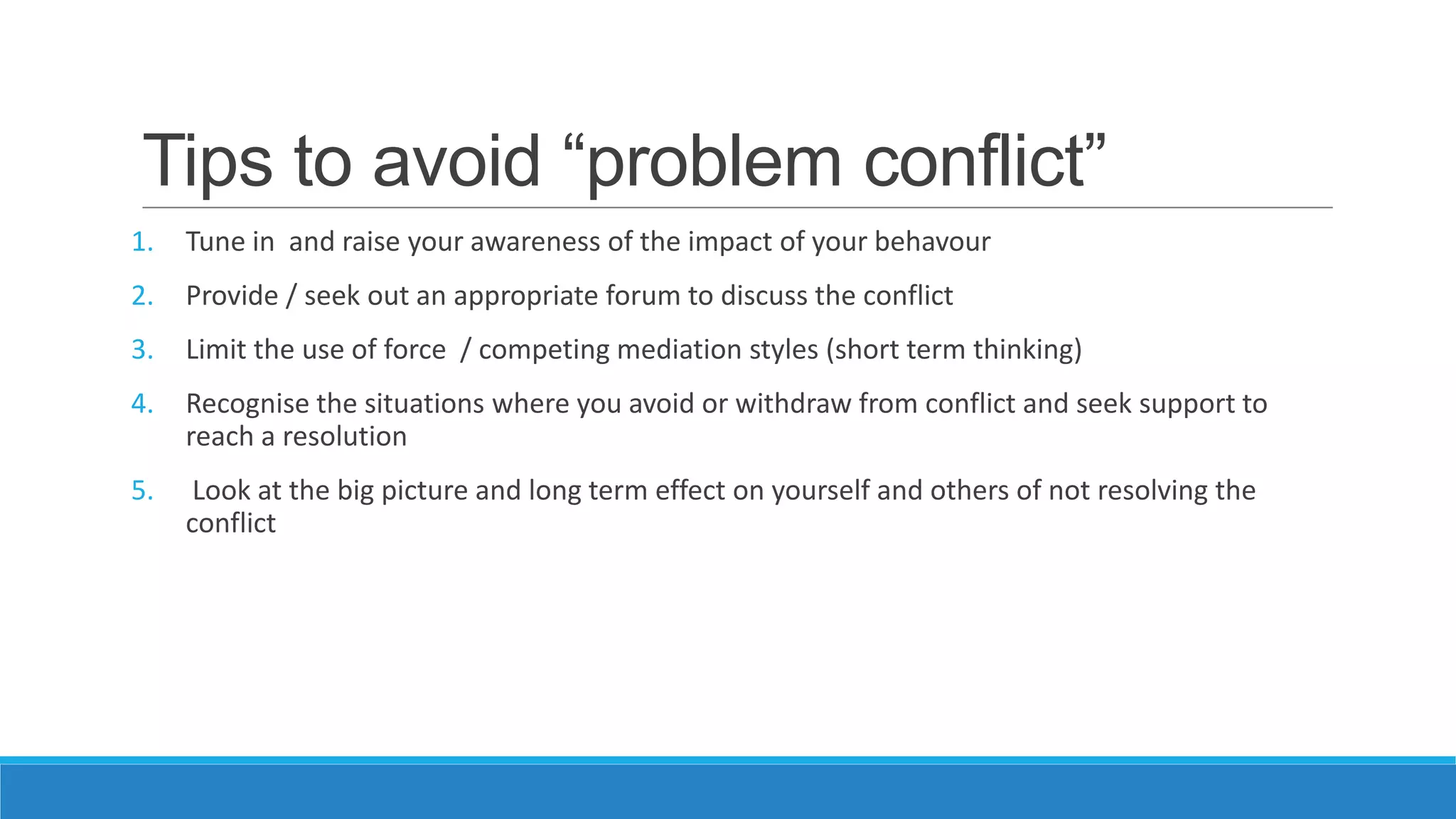 Tips for reducing and resolving workplace conflict | PPTX