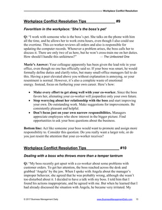 Workplace conflict Resolution | PDF