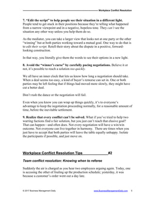 Workplace conflict Resolution | PDF