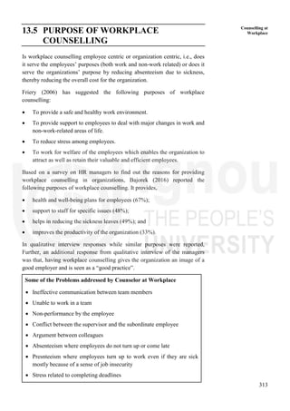 Workplace counseling and its importance in HRM | PDF