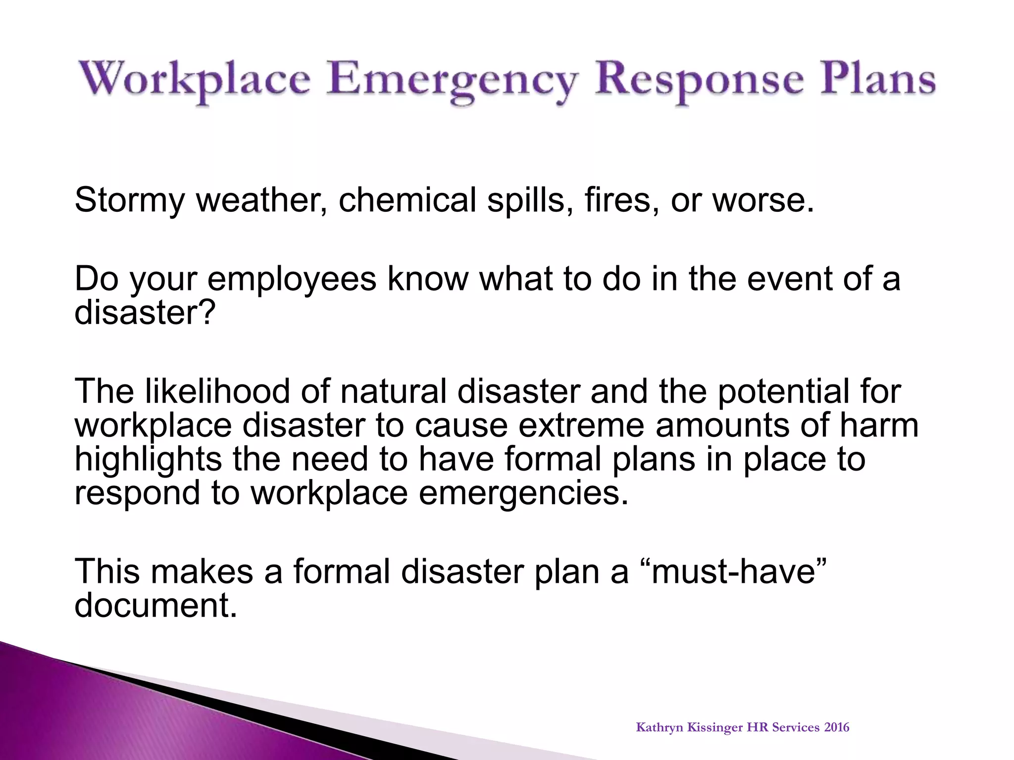 Workplace Emergency Response Plans | PPTX