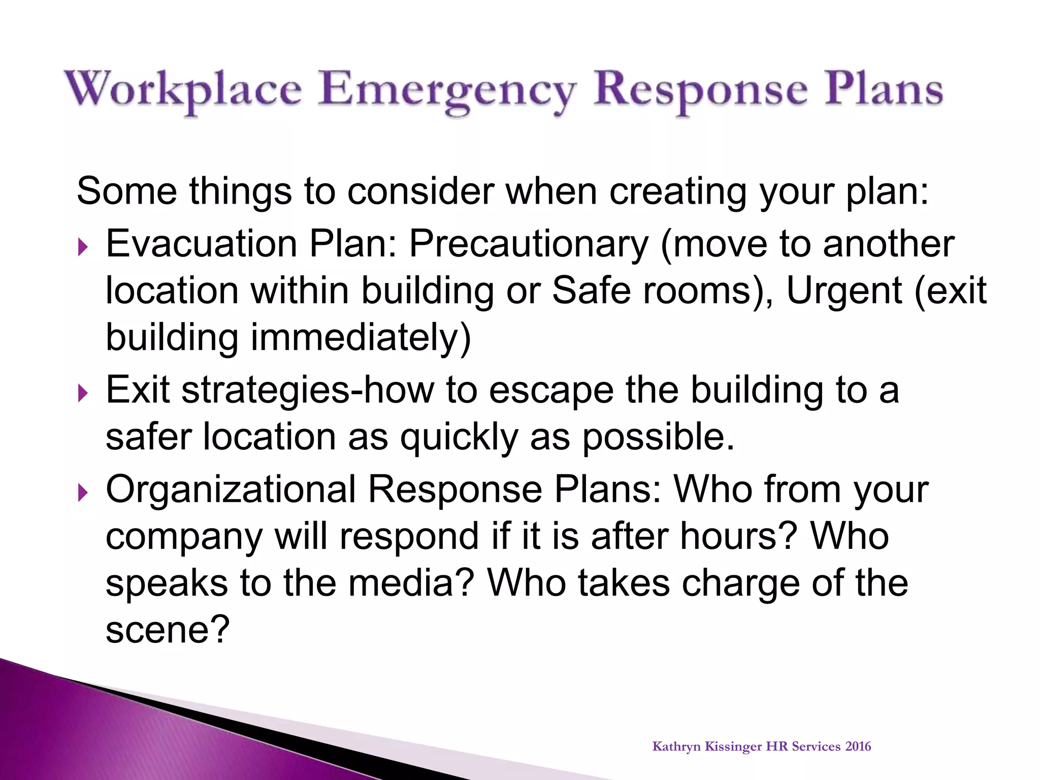 Workplace Emergency Response Plans | PPTX