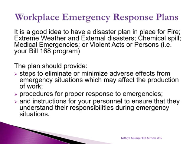 Workplace Emergency Response Plans | PPTX