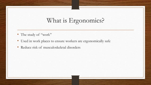 Workplace ergonomics | PPTX | Medical Health