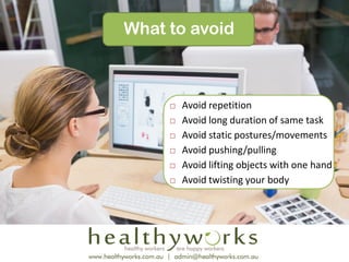 Workplace Ergonomics & Injury Prevention Sneak Peak | PDF