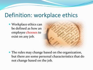 Workplace Ethics | PPTX
