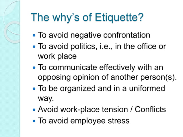 Workplace etiquette & manners | PPTX | Resume Writing and Advice | Job Search