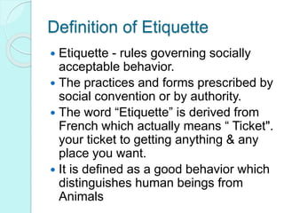 Workplace etiquette & manners | PPT