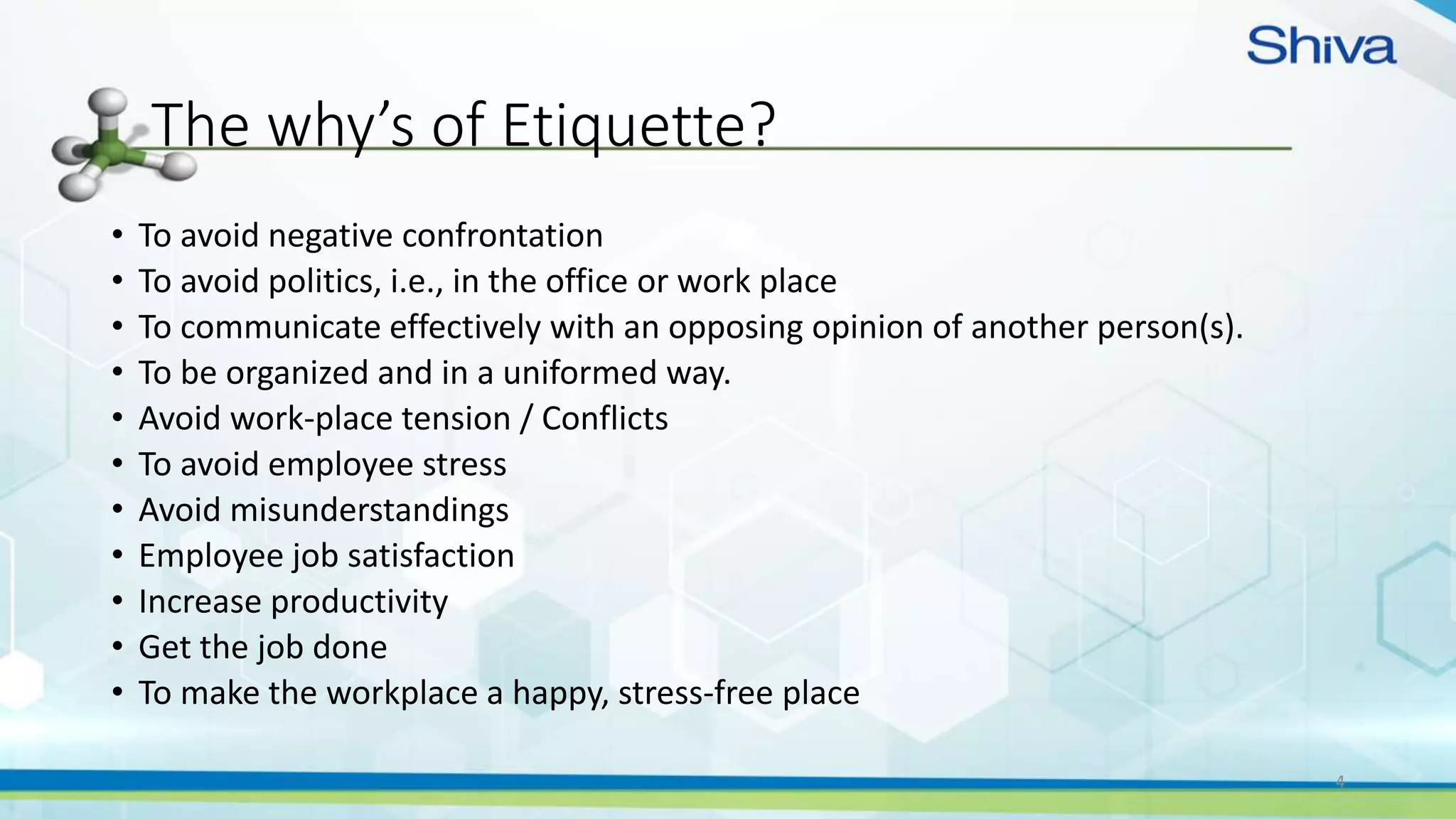 Workplace etiquette & Manners | PPT