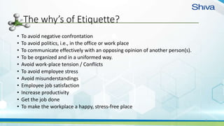 Workplace etiquette & Manners | PPTX