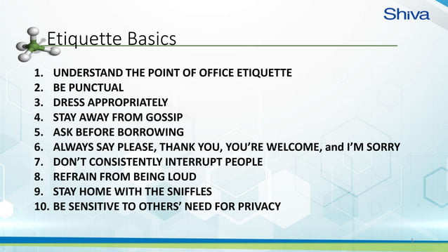 Workplace etiquette & Manners | PPT | Free Download