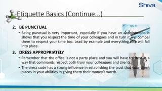 Workplace etiquette & Manners | PPT