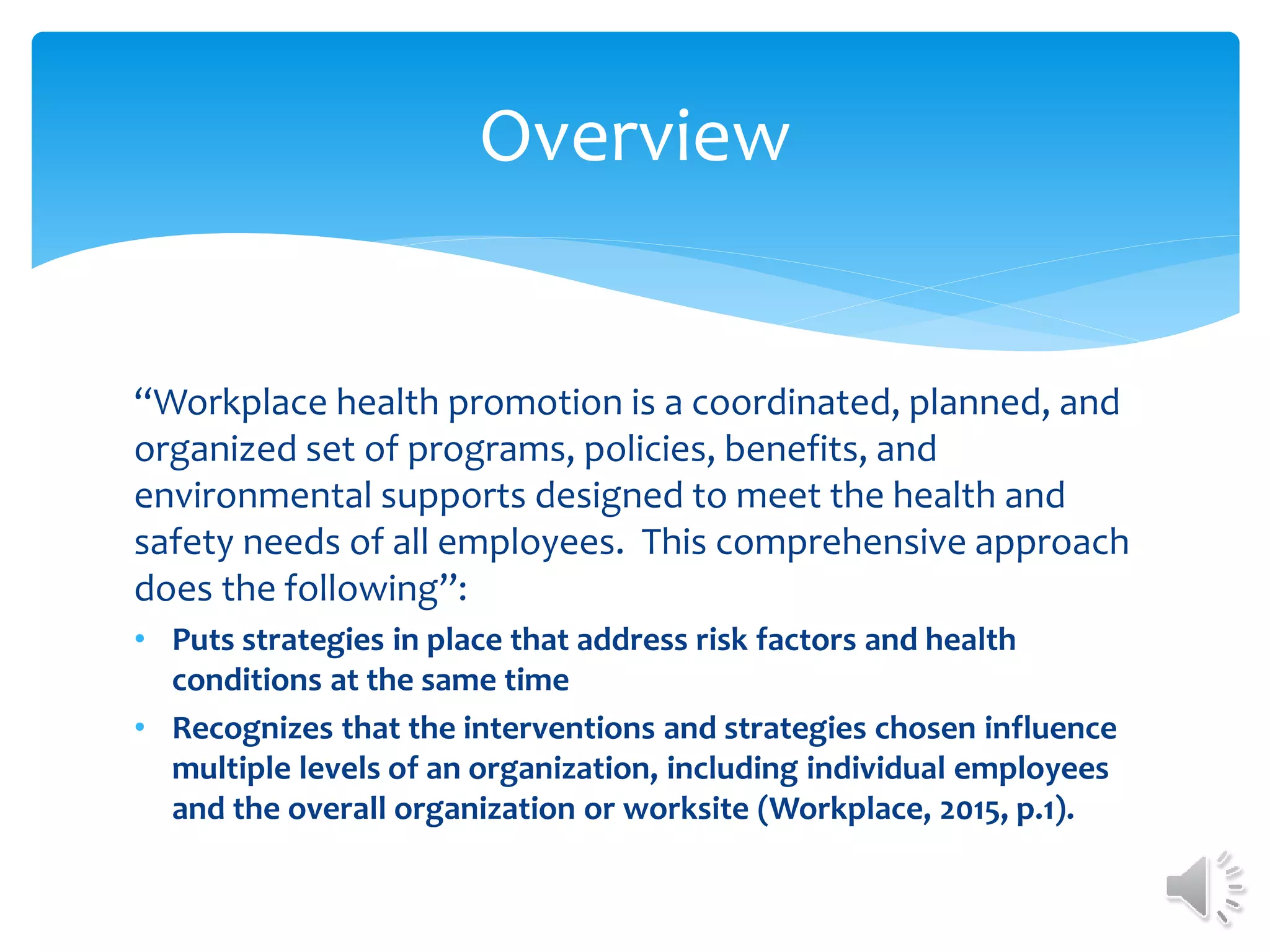 Workplace health promotion presentation | PPTX