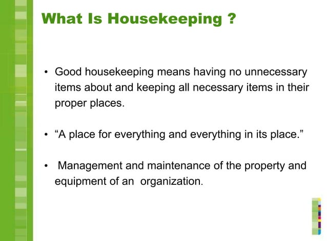 Workplace housekeeping | PPT | Indoor Environmental Quality | Home & Garden