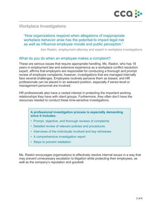 Workplace Investigations | PDF