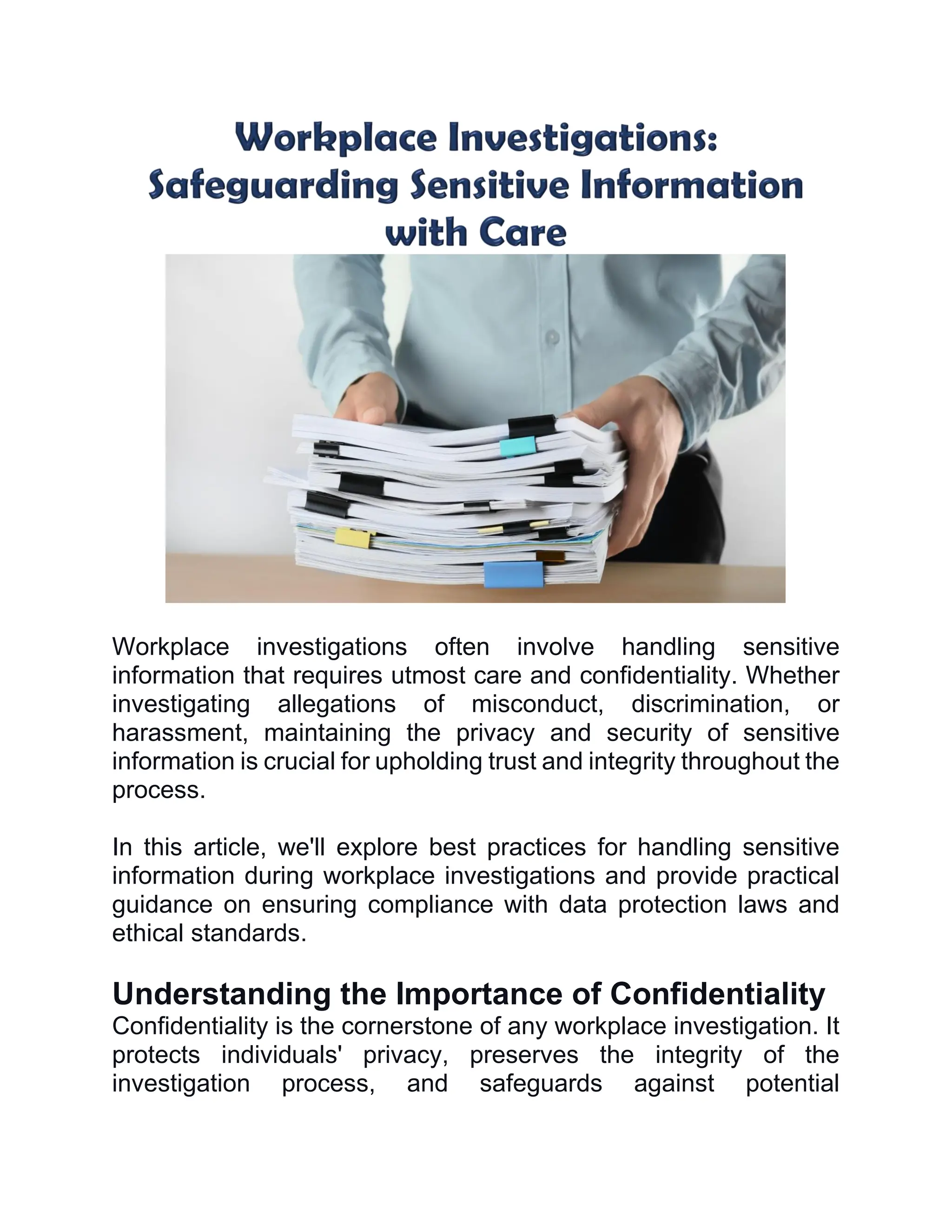 Workplace Investigations - Safeguarding Sensitive Information with Care.pdf