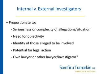 CONDUCTING A WORKPLACE INVESTIGATION | PPT