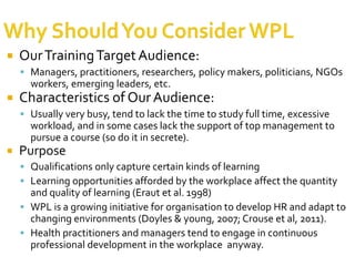 Workplace+learning+in+hpsr+training | PPTX
