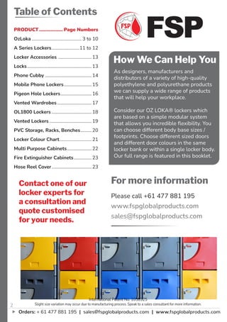 Workplace Lockers Catalogue Global FSP America | PDF