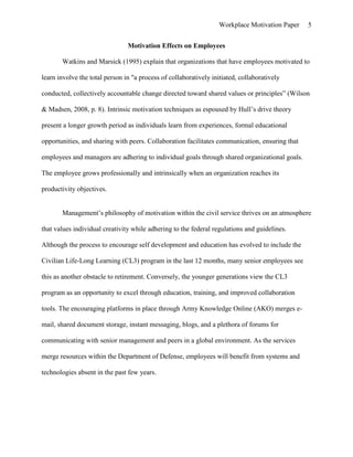 Workplace motivation paper | PDF