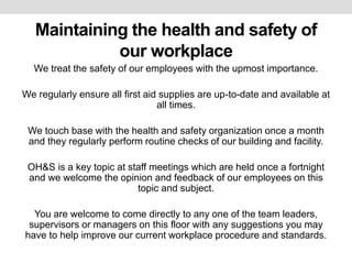 Workplace OH&S Induction | PPTX
