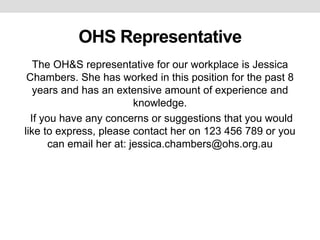 Workplace OH&S Induction | PPTX | First Aid | Injuries