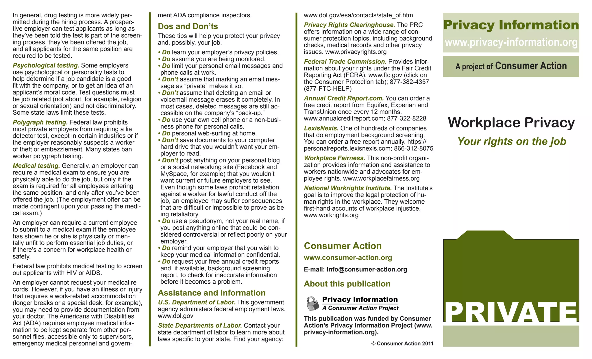 Workplace Privacy | PDF | Resume Writing and Advice | Job Search