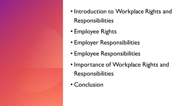 workplace rights and responsibilities.pdf | Job Market | Economy