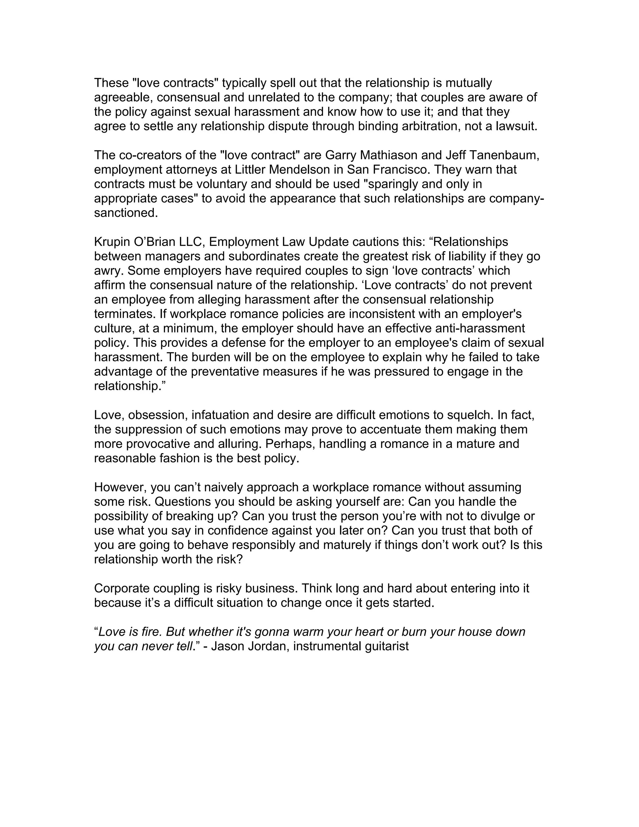 Workplace romance | DOC