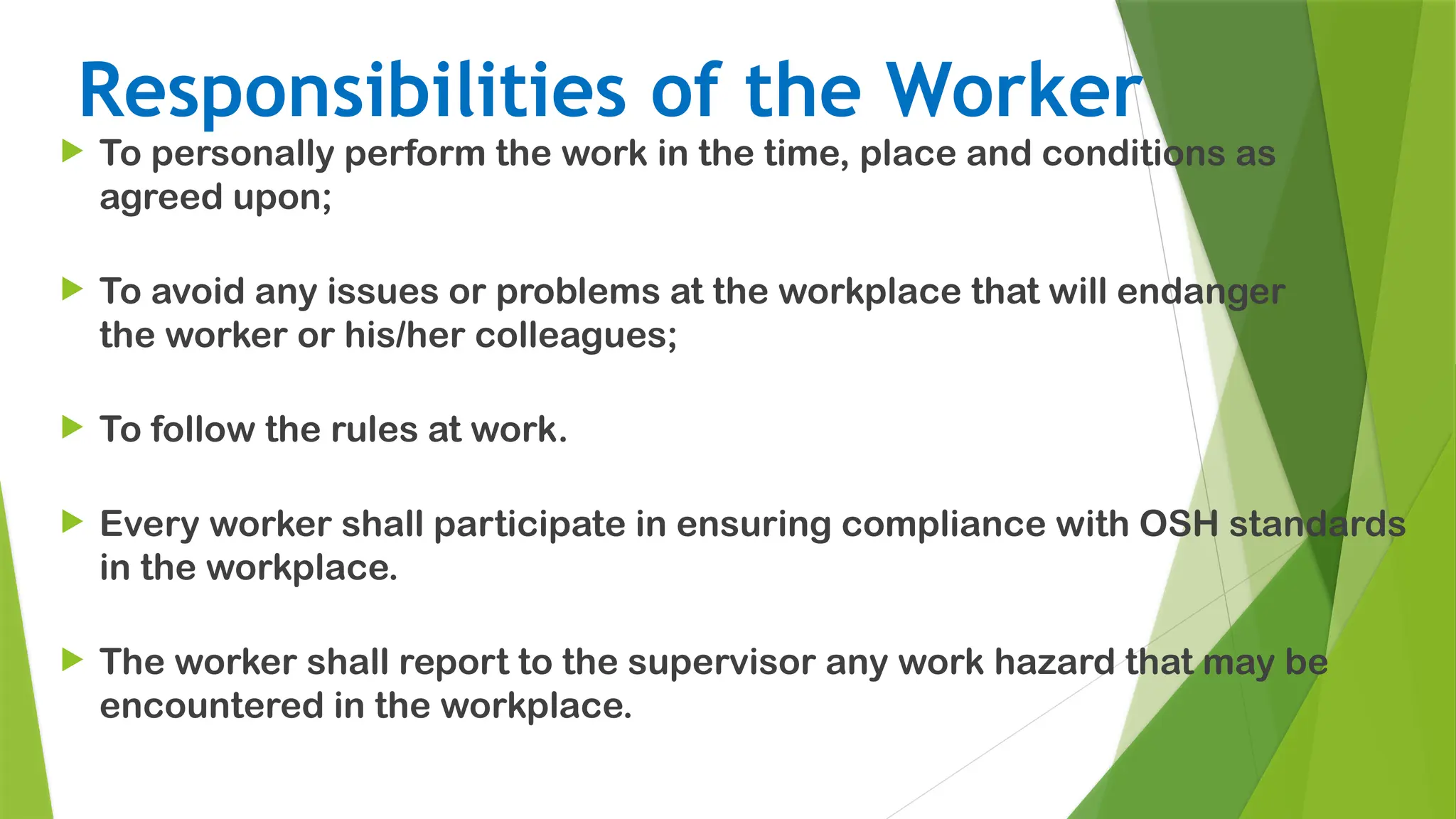 workplace rights and responsibilities pptx | PPTX
