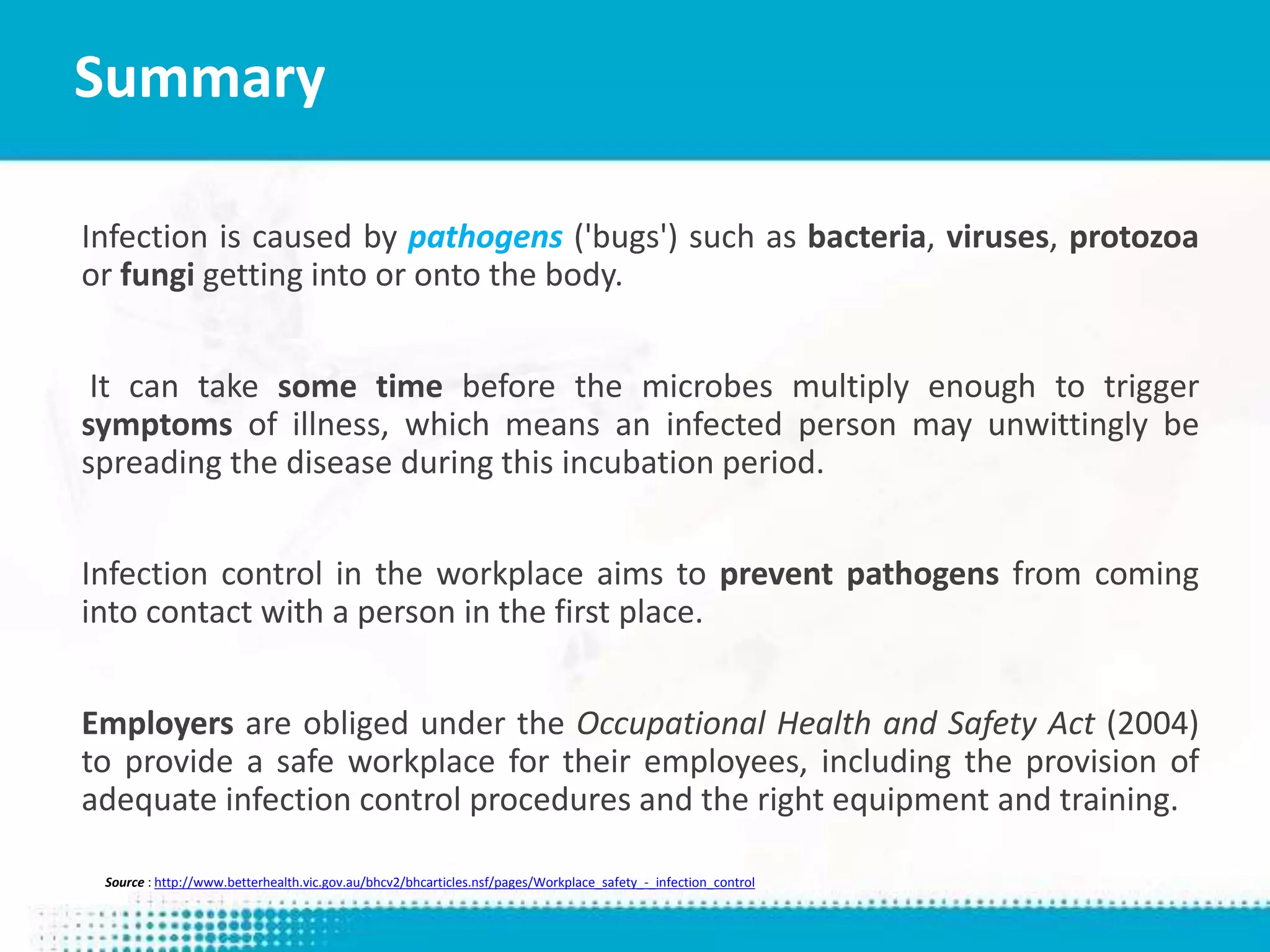 Workplace safety infection control | PPTX