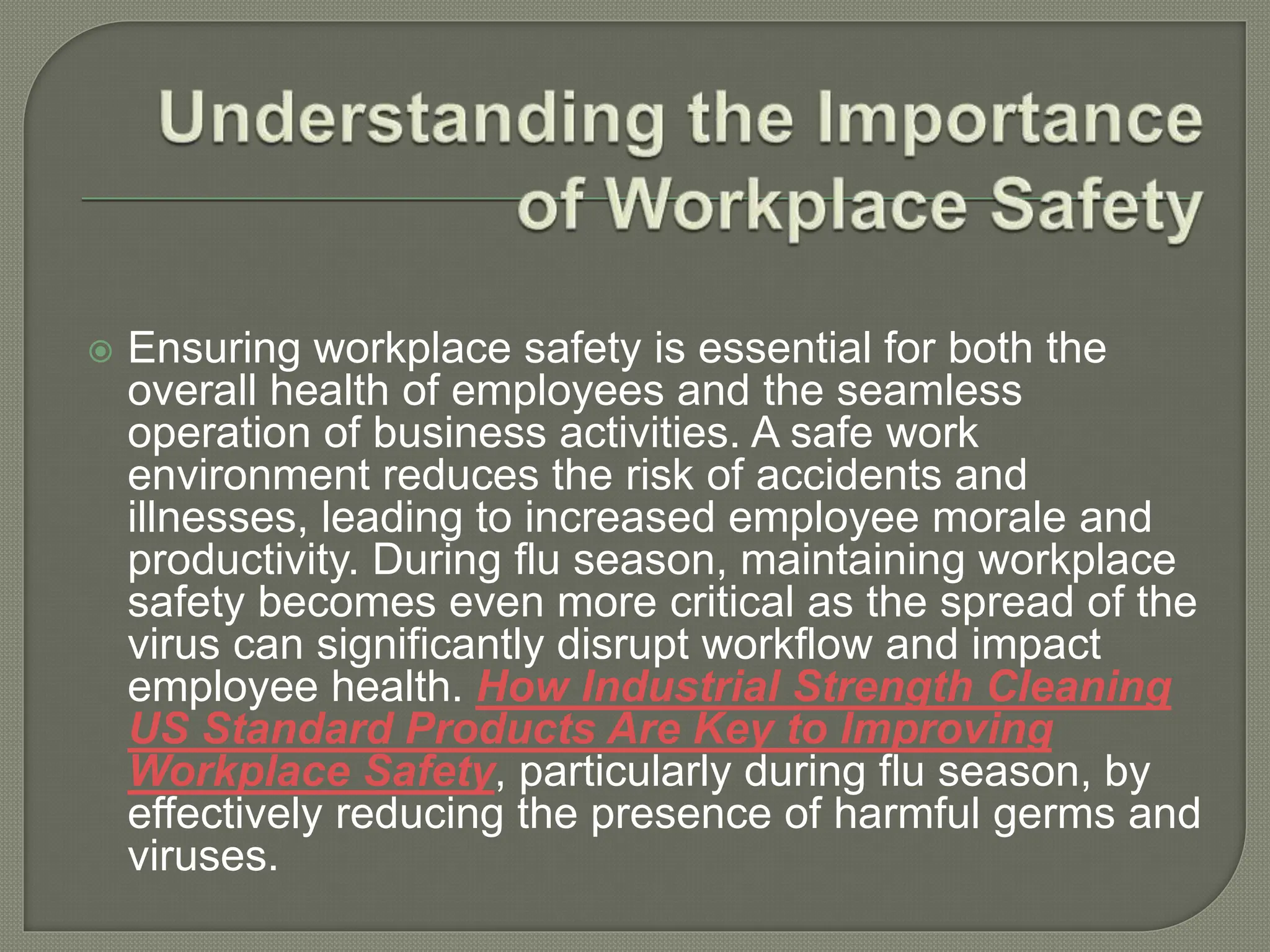 Workplace Safety Enhancements and Flu Season Resilience Empowering Your ...