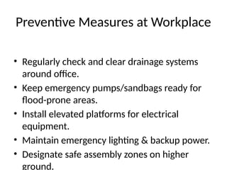 Workplace Safety During heavy rains, what precautions to be taken | PPTX