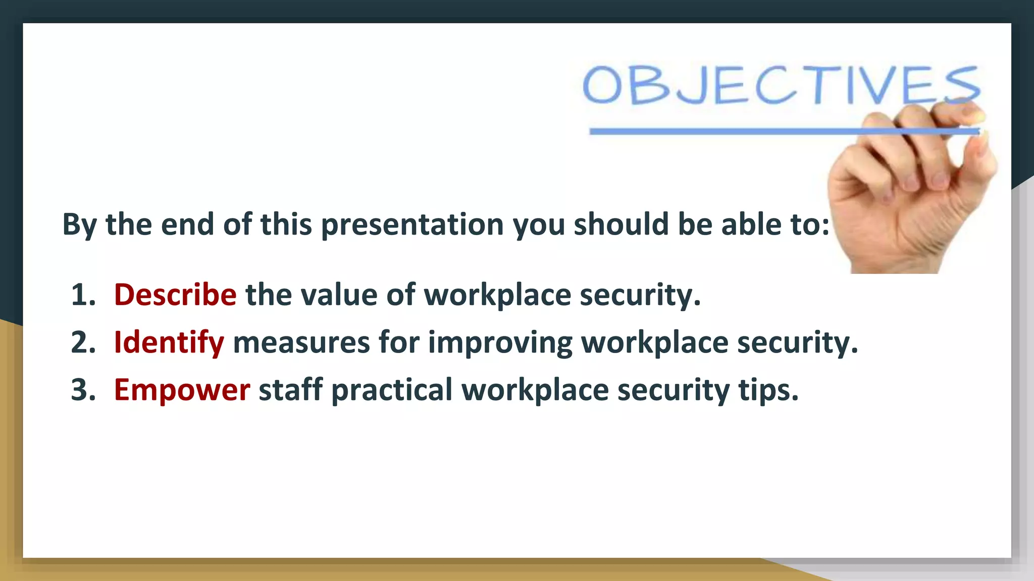 Workplace Security Awareness-Orlando, FL | PPTX