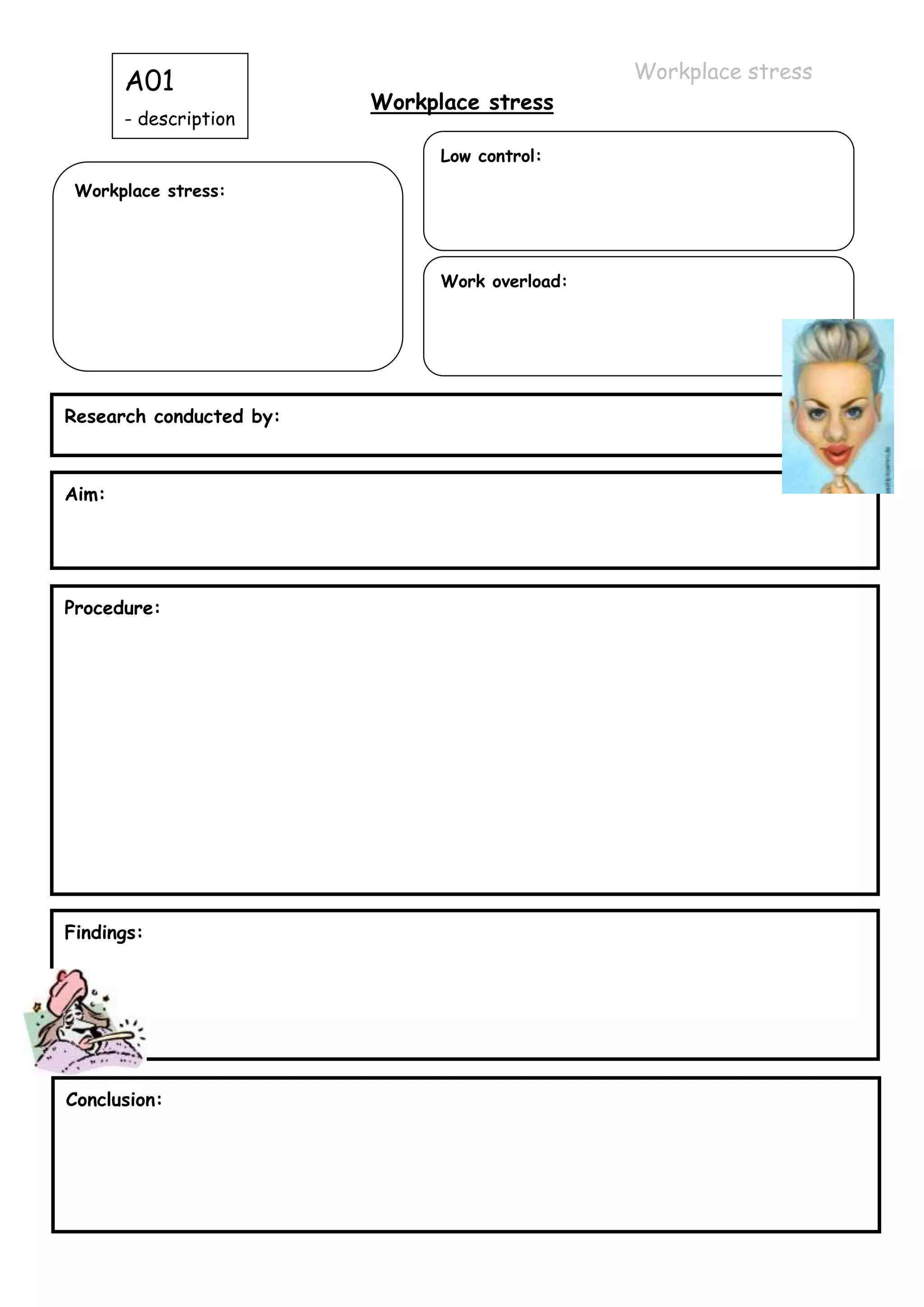 Workplace stress note sheet | PDF