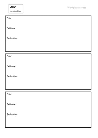Workplace stress note sheet | PDF