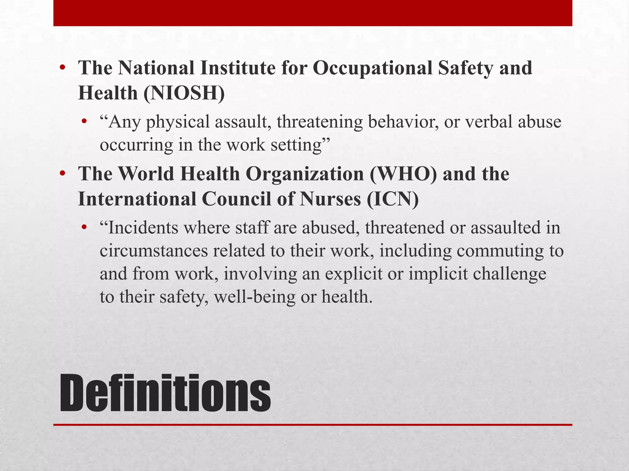 Workplace violence in the healthcare setting | PPTX