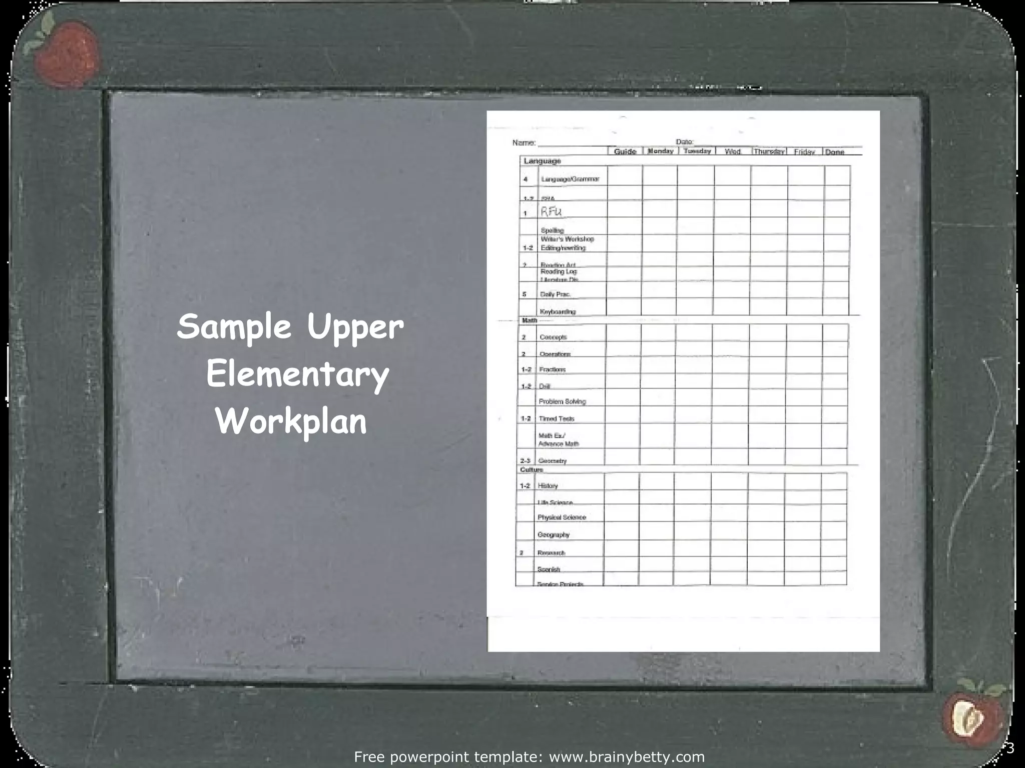 Montessori Workplan | PPT