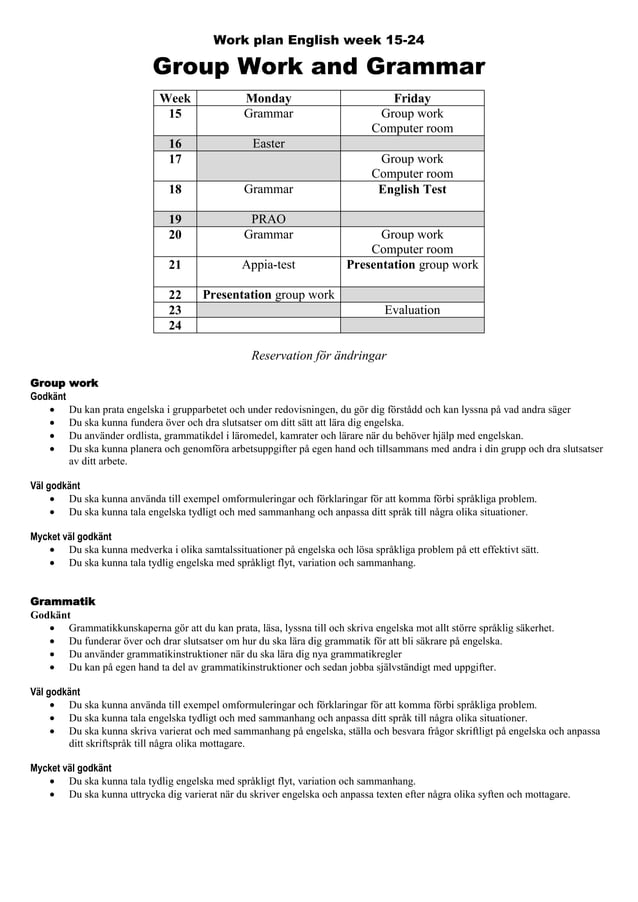 Work plan english week 15-24 | DOCX