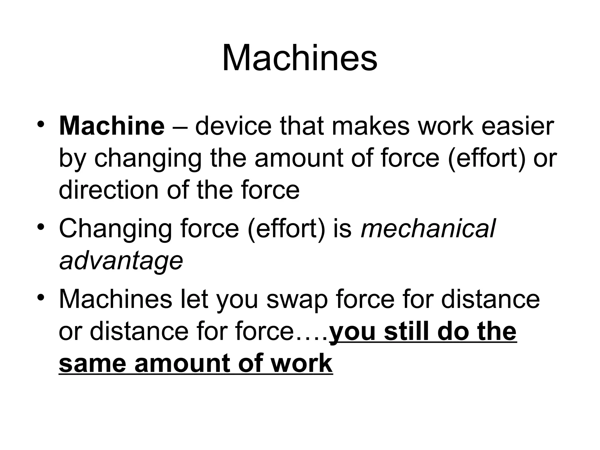 Work, power and machines with pitucres | PPT